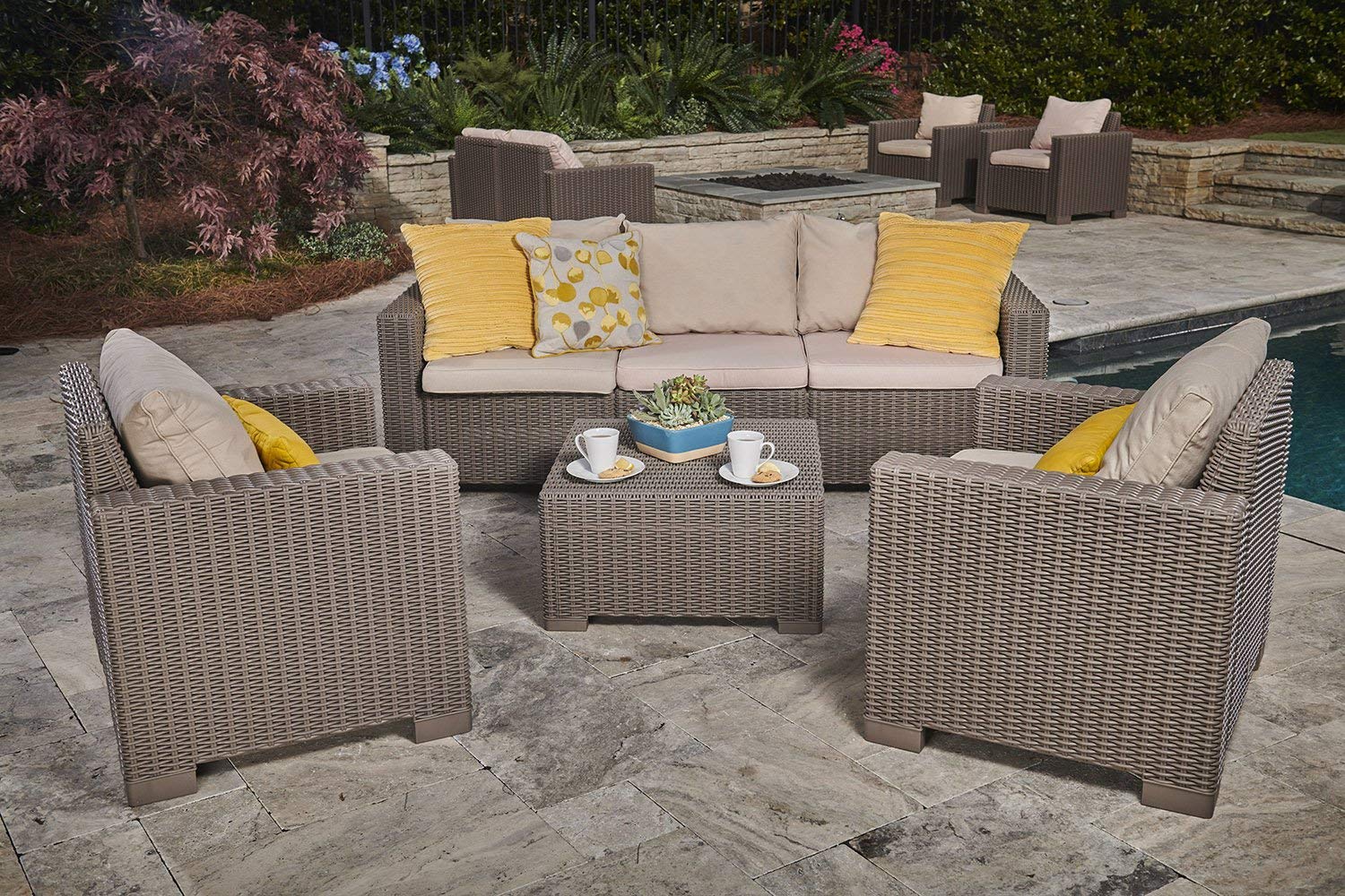 Keter California Patio 3 Seater Sofa Resin Plastic Wicker Pattern Review